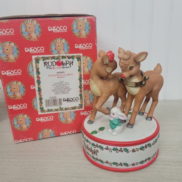 Enesco | Holiday | Enesco Rudolph The Red Nose Reindeer Musical Statue ...